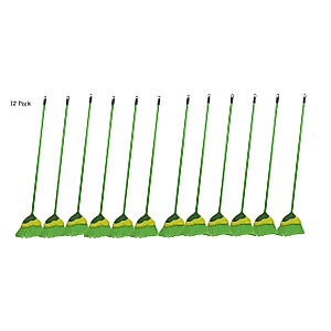 IMUSA USA (12 Pack) Green Angle Broom with Green Accents & Metal Handle