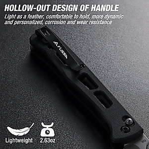 FLISSA Folding Pocket Knife, 4-inch D2 Blade with Thumb Stud, Axis Lock, G10 Handle, EDC Knife for Hiking, Camping, Survival, Outdoor