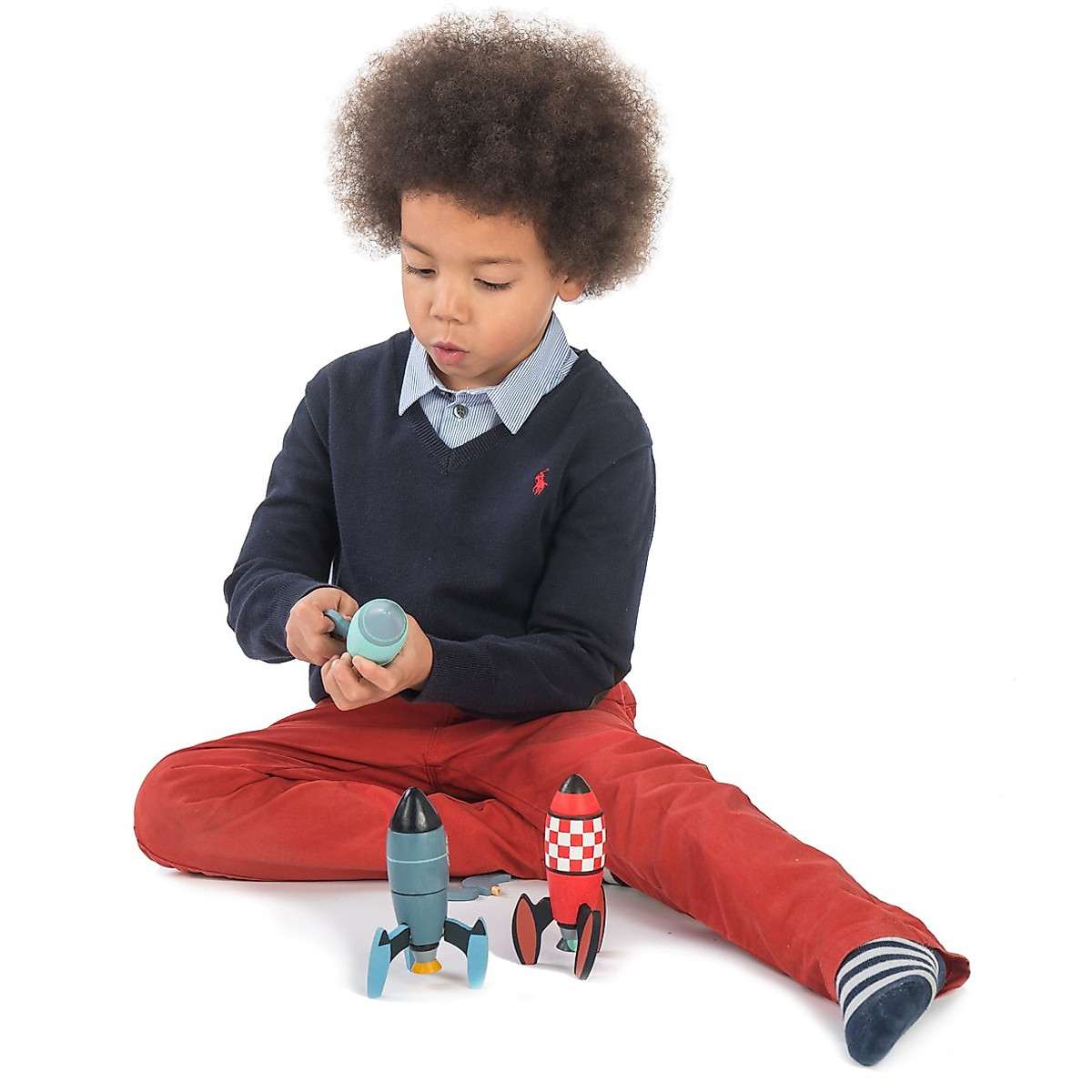 Tender Leaf Toys - Rocket Construction - 18 Pc Wooden Construction Toy Playset Builds 3 Space Ships - Develops Dexterity, Problem Solving and Imaginative Play - Ages 3+