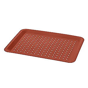 Oggi Non Skid Under Sink Drip Catcher - Cabinet Liner Protector for Kitchen, Bathroom or Laundry Room. Size - 16.75" by 12.5". Color - Brick Red/Gray.