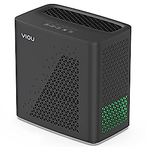 YIOU Air Purifiers for Home Large Room up to 547 ft², H13 True HEPA Air Filter 20dB Air Cleaner Odor for Allergies Smoke Dust Pollen, Midnight Black, 11.5 * 6.93 * 11.69 Inch (Air Purifier R1)