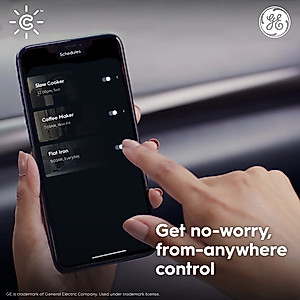 GE CYNC Outdoor Smart Plug, Bluetooth and Wi-Fi Outlet Socket, Works with Alexa and Google Home, Weather Resistant Plug, Voice Control Outlet (1 Pack)