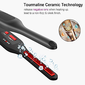Mini Flat Iron, EGOERA Pro 2 in 1 Pencil Hair Straightener and Curler for Women Short Hair and Men Beard