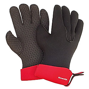Cuisipro KitchenGrips FLXaPrene Red & Black Chef’s Gloves - Set of 2 | Small