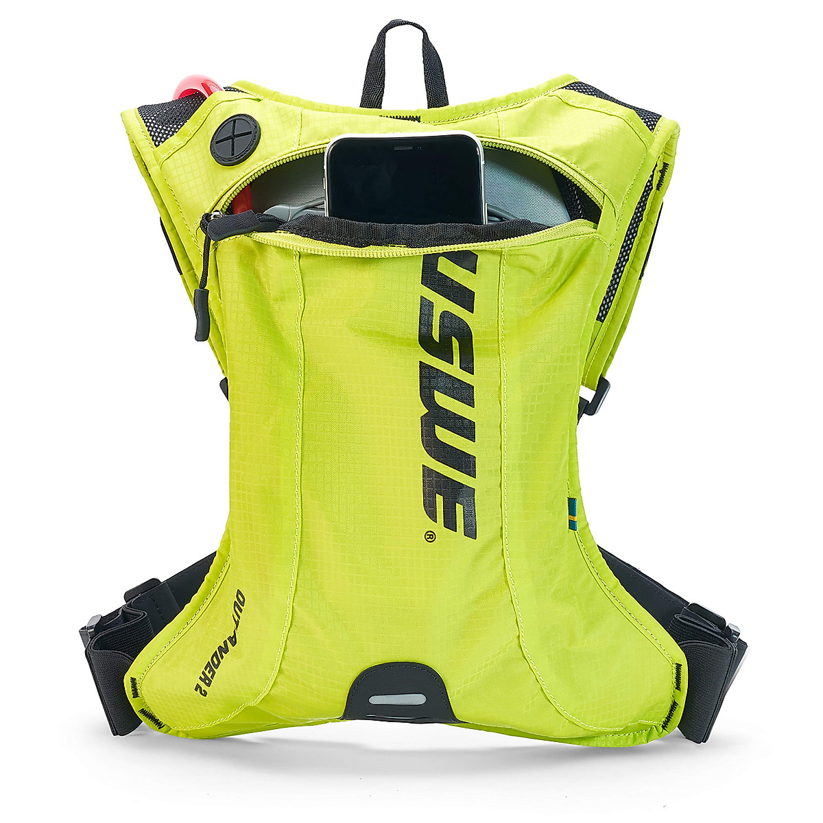 USWE Outlander Hydration Pack with Water Bladder, Hydration Backpack - Backpack for Cycling, MTB, Trail Running & More (2L, Yellow)
