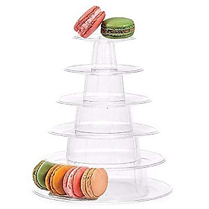 Candora 6 Tiers Round Macaron Tower Cake Stand dessert Display Rack for Wedding Birthday