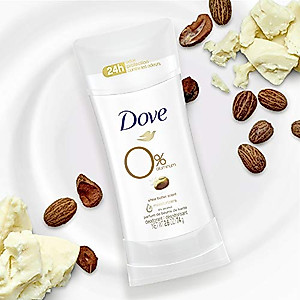 Dove Antiperspirant Deodorant Stick for 48 Hour Protection And Soft And Comfortable Underarms, Shea Butter, Deodorant for Women, 4 Count, 2.6 Ounce