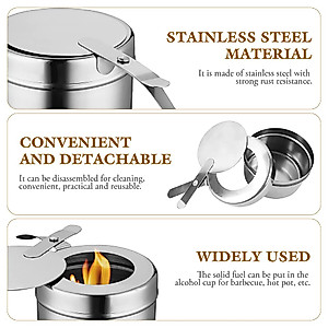Abaodam 2pcs Buffet Warmer Warming Trays for buffets Party Stove Food Parties Fuel cans Holder Set Chafing Dish- Stainless Steel Fuel Holder with Cover Chafer Canned Heat Fuel