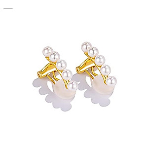 Moepapa Pearl Clip On Earrings Non Pierced Clip Earrings Cuff Jewelry For Women