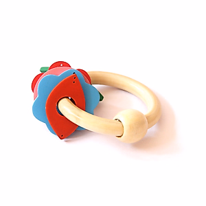 Shumee - Wooden Keys Rattle for Babies - Sensory Developmental Musical Teething Toy - Age 6 Months+