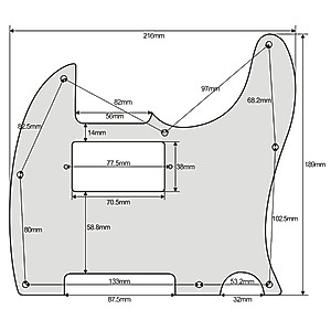 FLEOR 3Ply Cream 8 Hole TL Pickguard Guitar Humbucker Pick Guard HH with Screws Fit USA/Mexican Standard TL Style Guitar Part