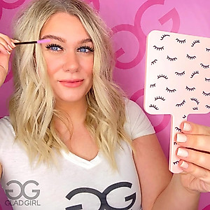 GladGirl Mini Black Handheld Lash Mirror for Eyelash Extensions - 6" x 3.5" Anti-Fog Beauty Mirror for Lash Application, Inspection, and Lash Decor - Perfect for Lash Lovers and Professionals