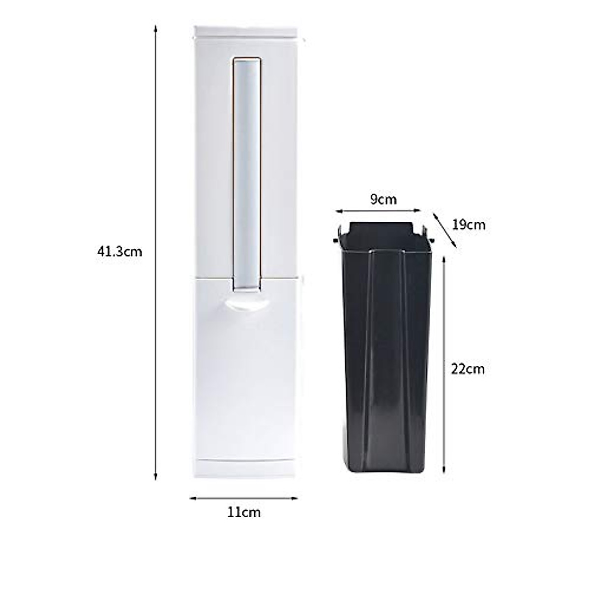 WENLII Kitchen Trash Can with Toilet Brush Set Bathroom Plastic Waste Bin Narrow Kitchen Garbage Bucket Household Cleaning Tools (Color : E)