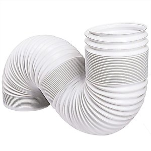 Portable Air Conditioner Exhaust Hose (78" Long) 5 Inch Diameter, Counter-Clockwise Threads | AC Conditioning Unit Tubing | Flexible, Extendable Design | White