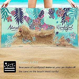Auxory Beach Towel,30"x60" Microfiber Beach Towels for Travel, Quick Dry Towel for Swimmers Sand Proof Beach Towels for Women Men Girls Kids, Cool Pool Towels Beach Accessories Absorbent Towel