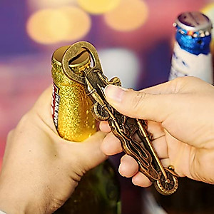 LKKCHER Skull Gifts, Skeleton Beer Bottle Openers Beer Gifts for Men Him Woman Boyfriend Dad, Novelty Bronze Skeleton Rider Gifts for Lovers Skull Motorbike Motorcycle Halloween Christmas Gift