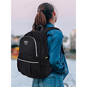 ALVARZA Hiking Backpack, 36L Water-resistant Lightweight Packable Daypack, Multi Function Folding Sling Bag for Travel Camping Outdoor Cycling, Black