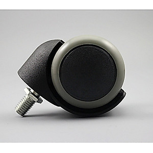 YIOVVOM Floor Protecting Rubber Office Chair Caster Wheels (Set of 5) fit for Metric M10x12 mm Screw Stem Chinese standard chairs 2 Inch (Black/Gray)