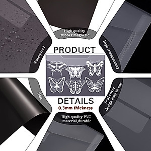 48 Pcs Bulk Stamp and Die Storage Bag and Rubber Magnet Sheet Clear Resealable Storage Pockets Stamp Stencil Envelope Case Magnetic Pages for Dies Cutting (0.3 mm Magnet Sheet)