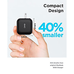 USB C Charger, EHO 65W GaN III PPS Fast Charger Adapter, 3-Port Foldable Compact Wall Charger Compatible with MacBook Pro/Air, Galaxy S22/S21, Note 20/10+, iPhone 13/12, iPad Pro, and More, Black