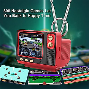 Retro Handheld Games Console Built-in 308 Games 3.0 Inch LCD Mini TV Video Games Player Support AV Output Electronic Games Gift for for Boys Girls Age 4-12