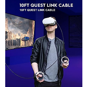 YRXVW Link Cable 16FT for Oculus Quest 3/2/Pro, Charging Cord Compatible with Pc Game, High Speed Data Transfer Cable, USB 3.2 A to C Charger Wire for VR Oculus Meta Quest Headsets