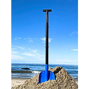 PUFFERFISH Really Big Sand Shovel™ - Sand Shovel for Beach, Foldable Shovel for Sand Castles, Lightweight Collapsible 4 Piece Aluminum Shovel,Customizable to 3 Different Lengths, Weight 1.7 Pounds