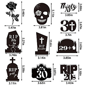 30 Pcs Death to My Twenties Birthday Decorations Rip to My 20s Birthday Hanging Decorations Death to My 20s Decorations Foil Swirls Black 30th Ceiling Hanging Swirl for Men Women 30th Birthday Party