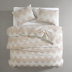 Marimekko - King Duvet Cover Set, Organic Cotton Bedding with Matching Shams, Luxury Home Decor, GOTS Certified (Lokki Beige, King)