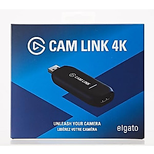 Elgato Cam Link 4K, External Camera Capture Card, Stream and Record with DSLR, Camcorder, ActionCam as Webcam in 1080p60, 4K30 for Video Conferencing, Home Office, Gaming, on OBS, Zoom, Teams, PC/Mac