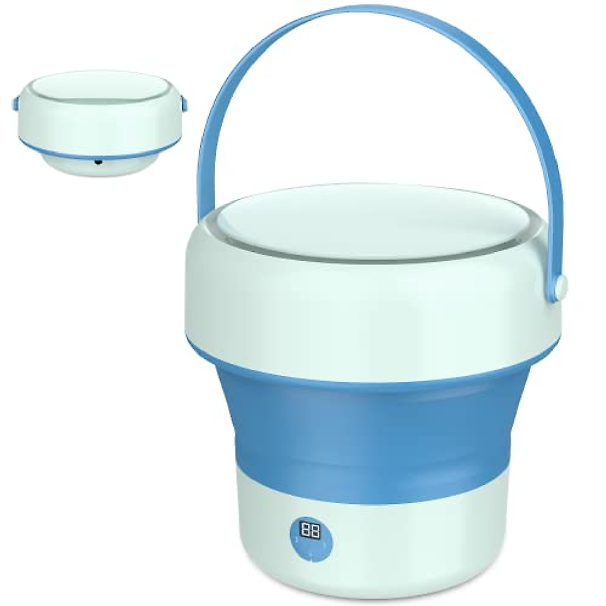 Outarsi Mini Foldable Portable Clothes Washing Machine, With Ozone and Blue Light, 4.8L, for Small Underwear, Socks, Towel or Small Items, RVs Travel Laundry, Apartment, Dorm, Camping - Blue