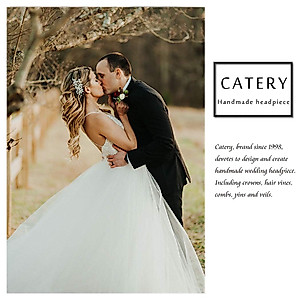 Catery Crystal Bridal Hair Combs Rhinestones Hairpieces Flower Wedding Clips Accessories for Brides and Women Pack of 1(Silver)