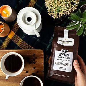 Fresh Roasted Coffee,100% Dark Sumatra Mandheling | 2 lb (32 oz) | Single Origin | Dark Roast | Kosher | Whole Bean