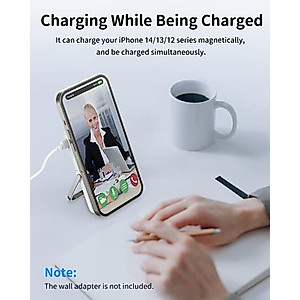 JoyGeek Magnetic Portable Charger, 10,000mAh Wireless Power Bank with Foldable Stand, Mag Safe Battery Pack PD 20W Fast Charging with C-C Cable for iPhone 14/14 Pro/14 Pro Max/14 Plus & 13/12 Series
