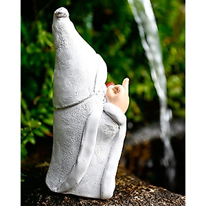 Estefanlo Garden Gnome Statue 5.9Inch Naughty Smoking Wizard Gnome Funny Lawn Resin Figurine Outdoor Statue for Lawn Yard Balcony Porch Patio Home Ornaments Garden Decoration