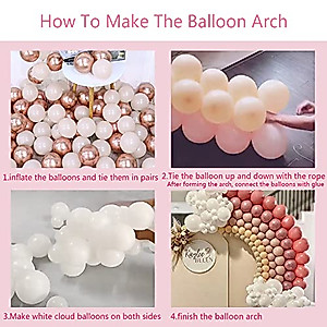 235 pcs Rainbow Balloon Arch Garland Kit Happy Birthday Boho Balloons Dusty Pink White Rose Gold Nude Balloons Baby Shower Wedding Anniversary Bridal Shower Party Decorations Backdrop