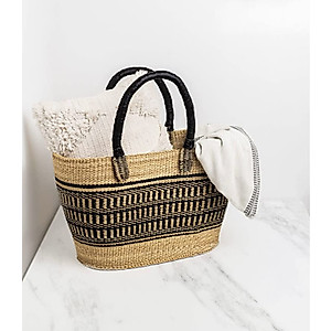 Vea Heavy Duty African Basket - Ghana Bolga - Shopping Natural Basket (Wave)