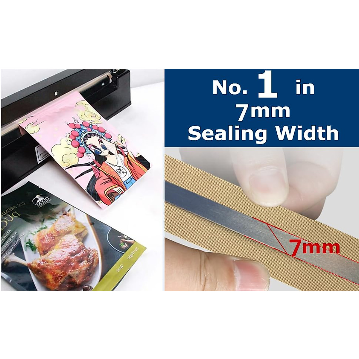 Impulse Sealer Repair Kits for LinsnField 12inch Sealer Pros, PTFE & Width of 7-mm Heat Seal Strips, Length(Including Hole) of 13.4inch, Pack of 6
