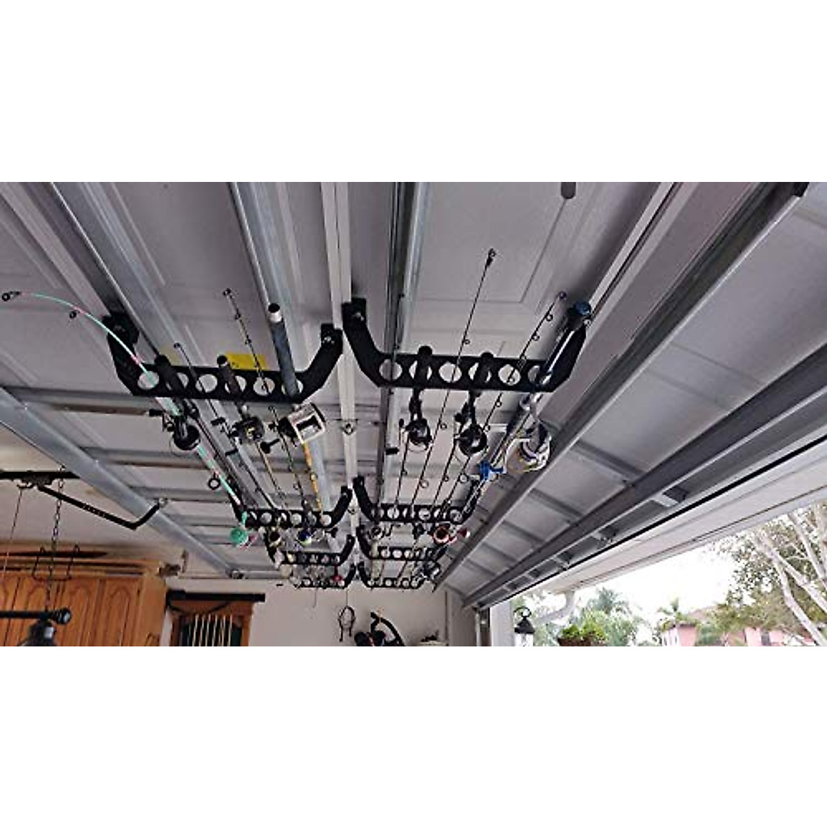 Cobra Storage Garage Door Fishing Rod Holder Rack - 21" (21 inch (4 panel garage doors))