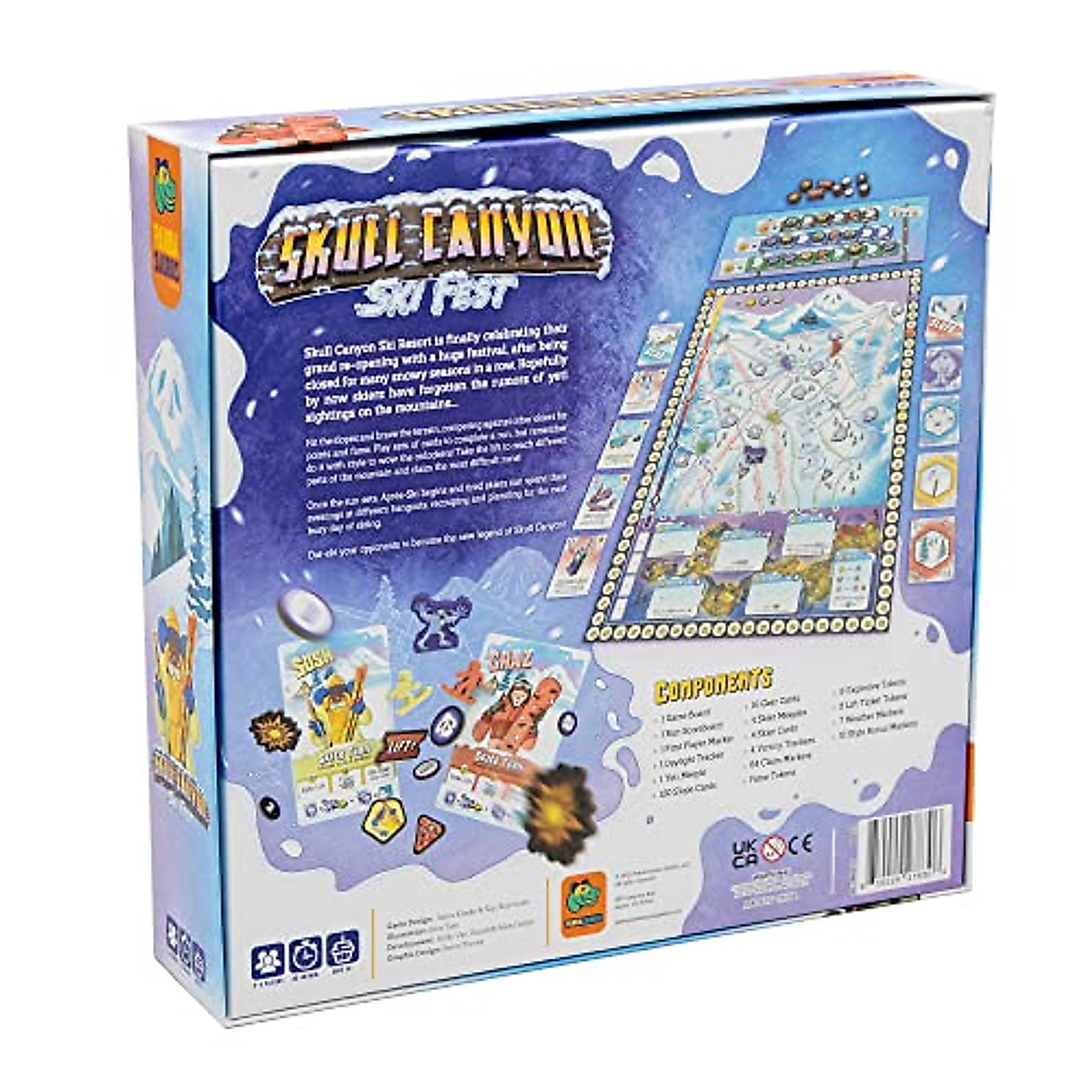 Skull Canyon Ski Fest Board Game - Race Down the Slopes and Conquer the Mountain! Strategy Game for Kids and Adults, Ages 14+, 2-4 Players, 45-90 MInute Playtime, Made by Pandasaurus Games