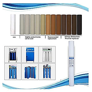 Whole House Water Filter, Home Water Filter, 1/5 Micron, Sediment Water Filter Replacement Cartridge PP Cotton Filter for Reverse Osmosis Water Filter System Under Sink Well Water,20inch/1 micron,3pcs