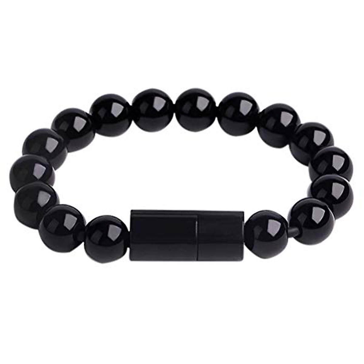 UKCOCO USB Type C Cable, 2 Pack Bead Bracelet USB Data Sync Fast Charging Cable for Samsung Galaxy S9 S8 Note 9 8, LG V20 V30 G5 (Black and White)