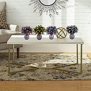 Artificial Flowers Mini Plastic Baby Breath, MASUMARK SM Fake Plants Shrubs Gypsophila Grass Bushes Home Garden Office House Outdoor Indoor Wedding DIY Decor Planter Filler Decoration - Purple 20 Pack