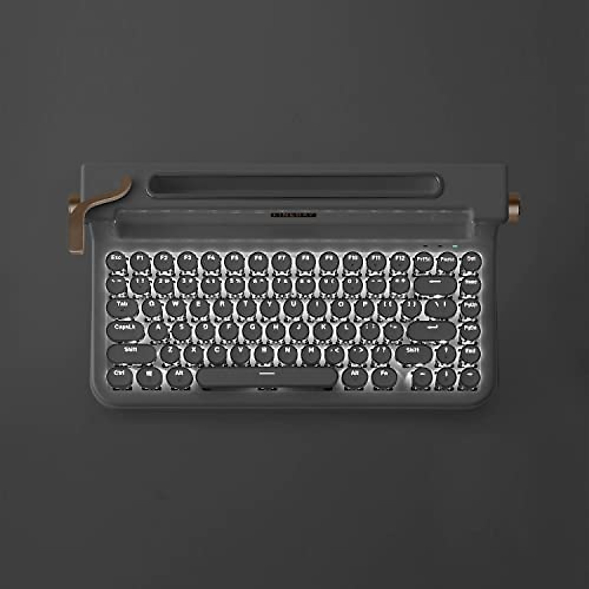 FINEDAY Keyboard 3.0, Blue Switch, Retro Mechanical Keyboard, Typewriter Designed, Bluetooth 5.0 & USB up to 4 Devices, for Desktop PC/Laptop Mac/Phone (83 ABS Keycap - White)