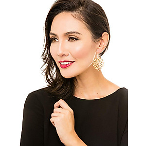 ZENZII Modern Damask Pattern Resin Earring (Hot Pink)