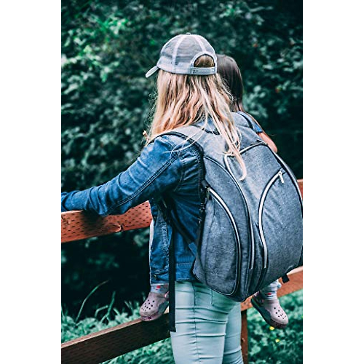 JOHAR Diaper Backpack, Travel Diaper Backpack with Changing Mat | Anti-Theft Travel Bag w/Insulated Bottle Pocket, Waterproof Pocket, Wipes Storage, Laptop Sleeve, Stroller Straps | Grey