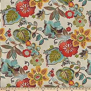 Pillow Perfect Bright Floral Outdoor Wicker Patio Seat Cushion with Ties, Reversible, Weather, and Fade Resistant, Square Corner - 18.5" x 19", Ivory Alastriste, 2 Count