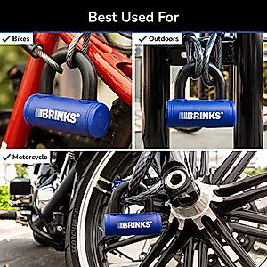 BRINKS - 3 7/8” Mini U-Bar Lock - Weather Resistant and Pick Resistant Bike Lock, Blue