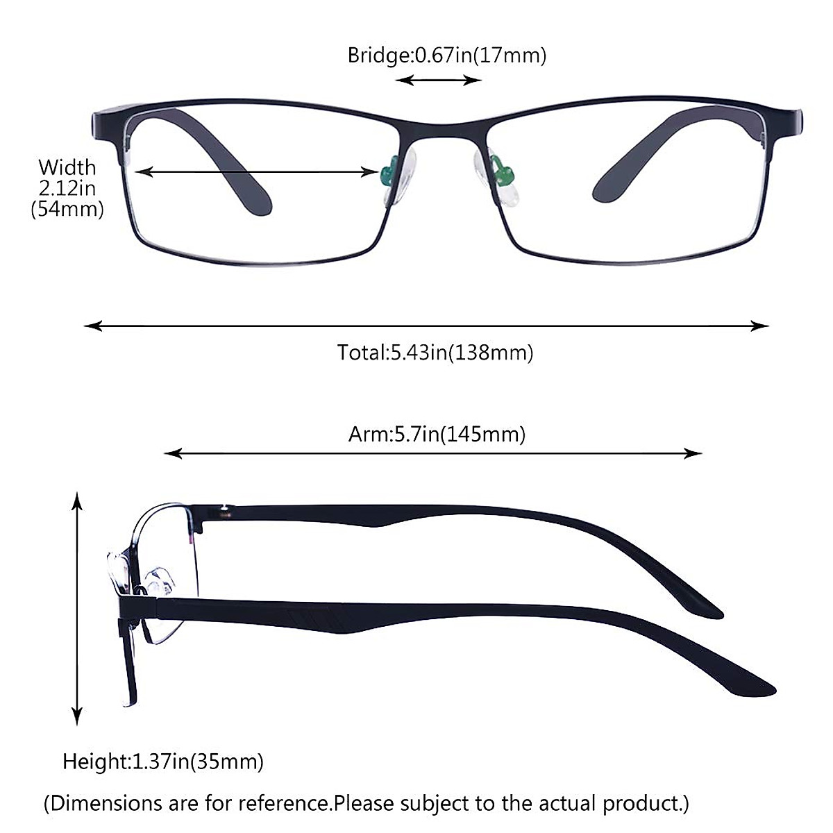 ALWAYSUV Retro Black TR90 Full Frame Nearsighted Myopia Shortsighted Glasses Transparent Lens Distance Glasses For Women/Men (Black, -1.00, x)