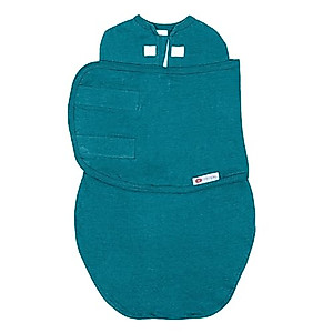 embé 2-Way Starter Baby Swaddle, 6-14 lbs, Newborn Swaddle Sack 0-3 Months, Zip & Velcro Swaddle 0-3 Months Baby Swaddles Wrap, Hip Healthy, Infant Swaddle, Easy Diaper Access - Spruce